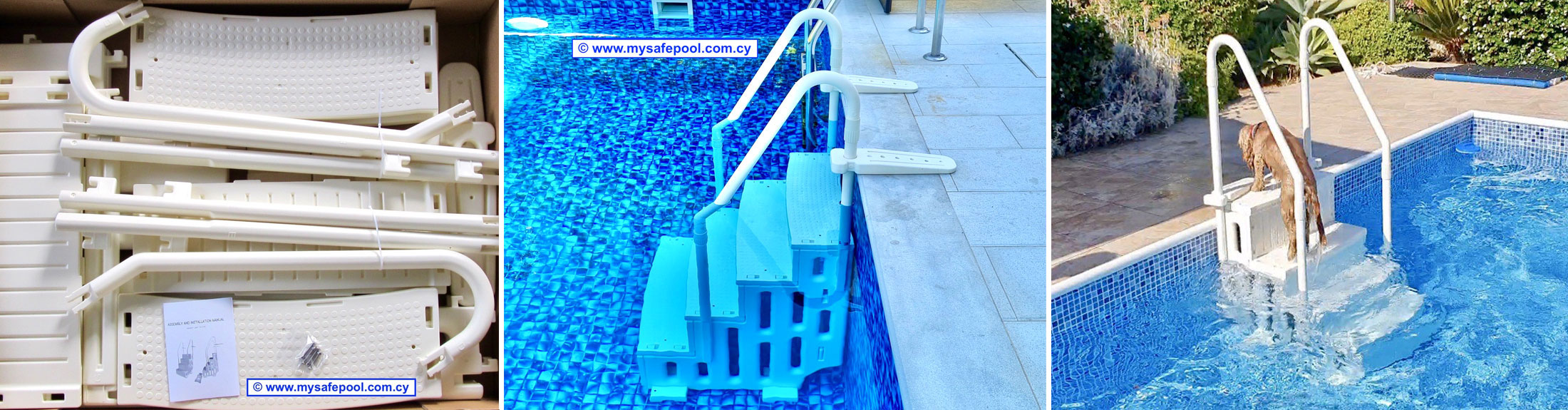 Easy-Access Pool Steps - Cyprus swimming pool safety fences, safety ...